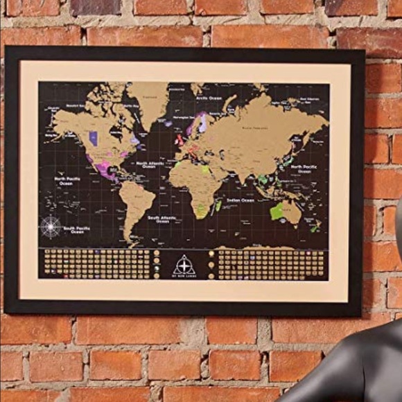 Accessories | World Map Watch With Scratch Off Wall Map | Poshmark